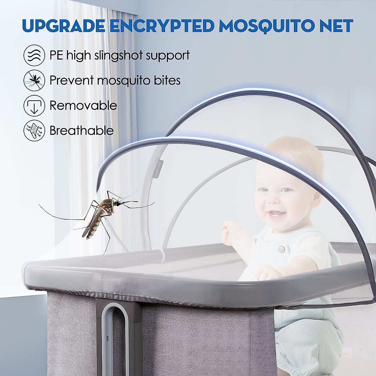Beberoad Love Mosquito Net 2 Pack Stroller Mosquito Net & Bassinet Mosquito Net (White)