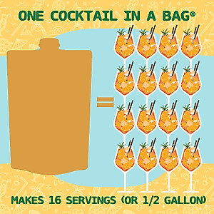 Lt. Blender's Peach Bellini in a Bag - Wine Slushie Mixes - Each Bag Makes 1/2 Gallon of Frozen Peach Bellini Mix – Non-GMO Wine Freezer mix - Make with Wine, Liquor or as a Mocktail - (Pack of 1)