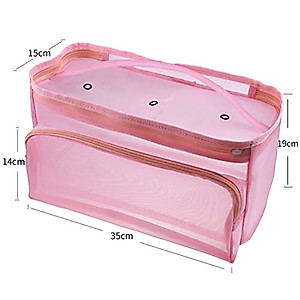 HEALLILY Knitting Bags Nylon High Capacity Mesh with Zipper Yarn Tote Holder Organizer Storage Case for Sewing Carrying Knitting Needles Crochet