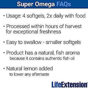 Life Extension Super Omega-3 360 Softgels (Pack of 2), Easy to Swallow, EPA/DHA Omega3 Fish Oil, Sesame Lignans & Olive Extract