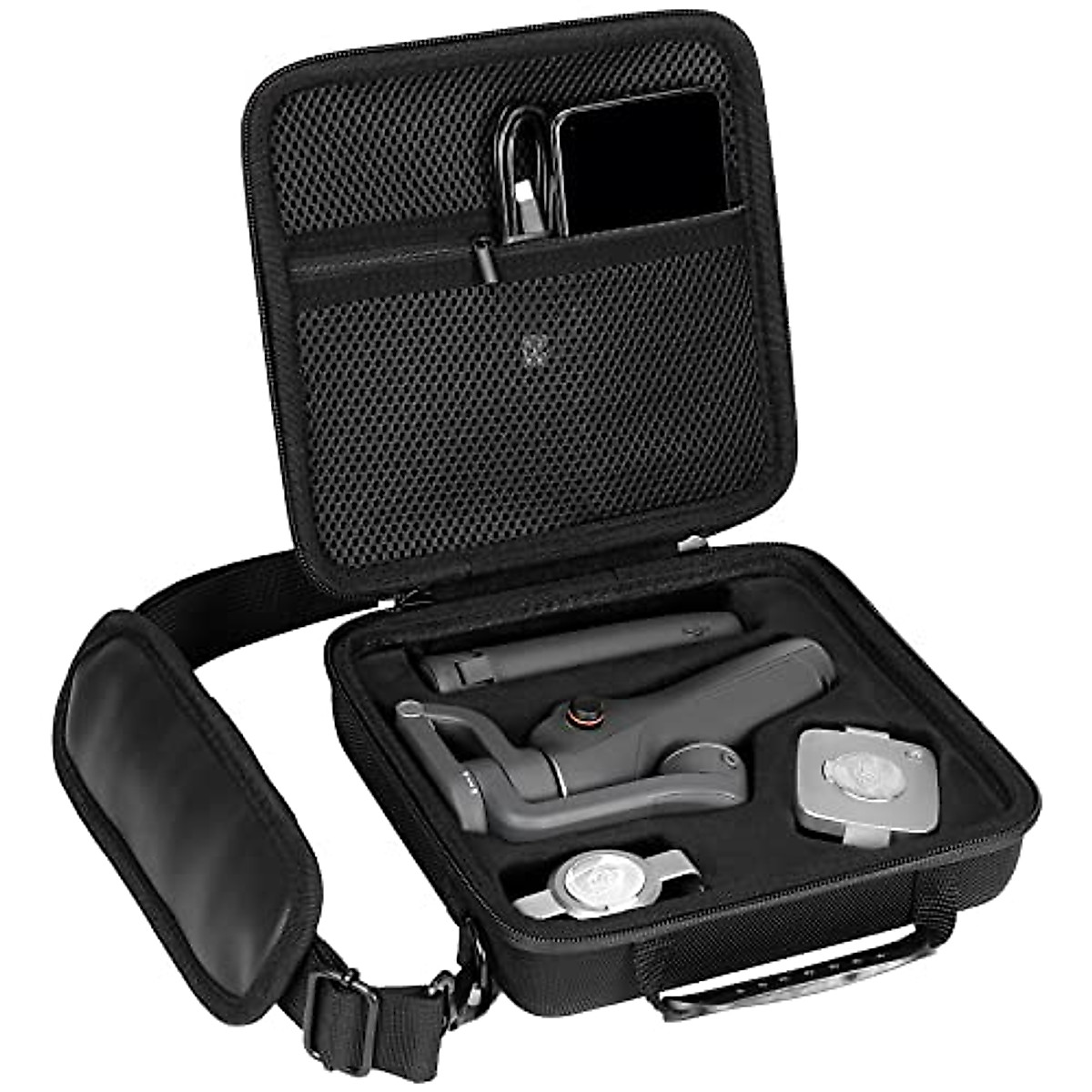 Khanka Hard Travel Case Compatible with DJI Osmo Mobile 6 Smartphone Gimbal Stabilizer, DJI OM Fill Light Phone Clamp, Case Only