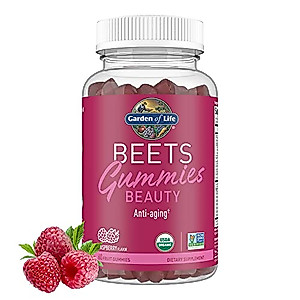 Garden of Life Organic Beet Root Gummies Made of Pectin with Antioxidants, Vitamin C, Biotin & B12 for Hair, Skin & Nails – Beets Beauty Gummies – Vegan, Gluten Free, Non GMO, Raspberry, 30 Servings