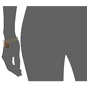 Alex and Ani Rafaelian Gold-Tone Initial "P" Expandable Wire Bangle Bracelet, 2.5"