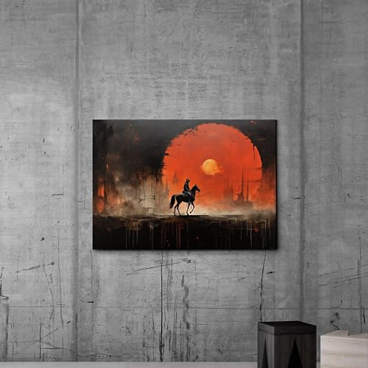 Majestic Black Stallion Galloping In The Clouds, Black Horse On Salt Flats, Canvas Print, Black Horse Print, Black Horse Wall Art