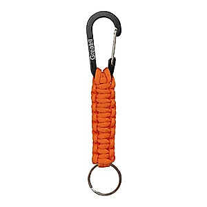 Keychain Carabiner with Key Ring - GREATRIL Paracord Key Chain Hanger Heavy Duty Clips for Outdoor Men/Women (Orange)