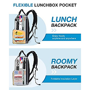 BAGSMART Laptop Backpack 15.6 Inch Travel Backpack for Women, Lunch Backpack Work Backpack Business Computer Back Pack(Black)