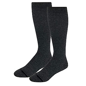 Dr. Shams Merino Wool Compression Knee High Socks Ideal for, Hiking , Travel-Sports-Nurses-Reduces Swelling (Charcoal, Large/X-Large)