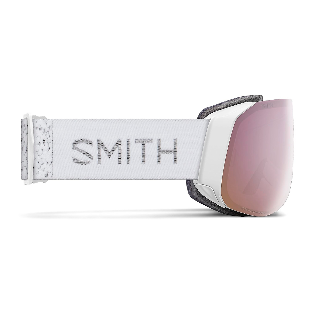 SMITH 4D MAG S Goggles with ChromaPop Lens – Performance Snowsports Goggles with Easy Lens Change Technology for Skiing & Snowboarding – White Chunky Knit + Everyday Rose Gold Mirror Lens