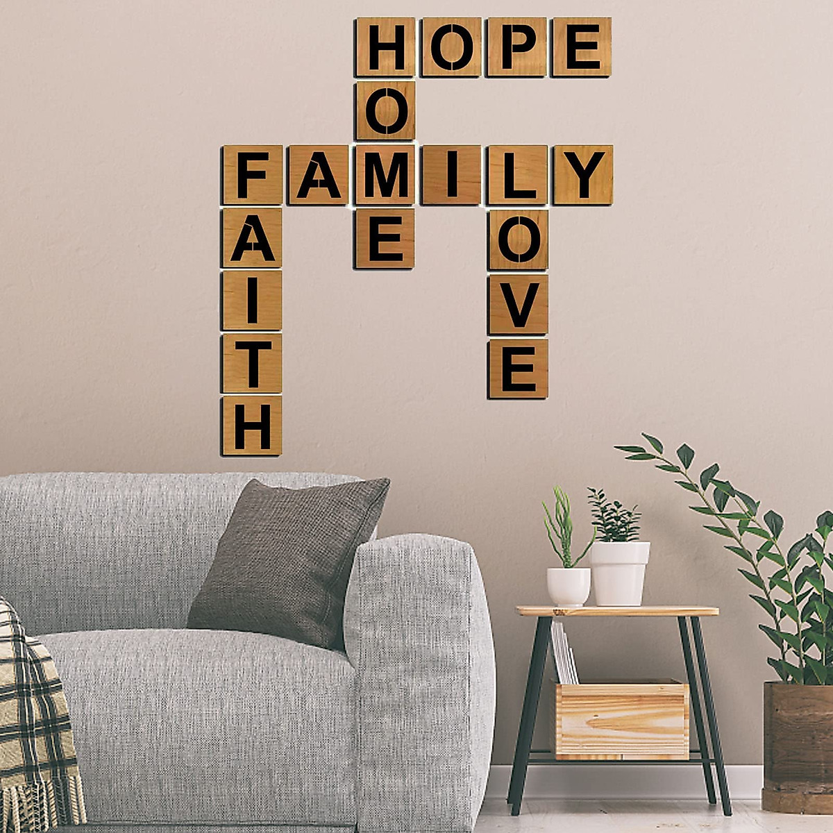 YEAJON 1 Inch Letter Stencils Symbol Numbers Craft Stencils, 66 Pcs Reusable Plastic Alphabet Templates for Painting on Wood, Wall, Fabric, Rock, Glass, Signage