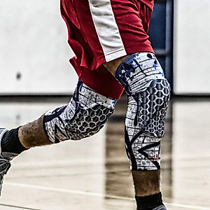 McDavid VES with HEX Padding. Leg Compression Sleeve with Pads (Pair of 2) Graffiti/Black - Medium