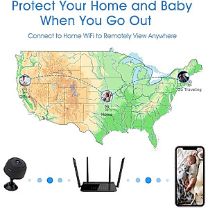 X W EI UNION Secret Camera Spy Camera WiFi Home Security Camera Mini Hidden Camera Video Recorder Night Vision Live Feed Playback Phone App Control Nanny Cam Pet Camera