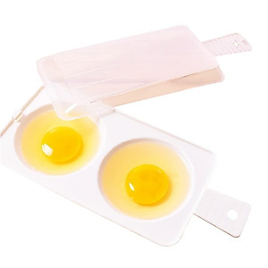 Microwave Oven Double Cup Egg Cooker, Egg Poacher Microwave Egg Cooker, Poached Egg Maker Microwave, Kitchen Cooking Gadgets