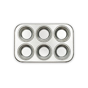 Fox Run Micro Muffin Pan, Tinplated Steel, 6 Cup