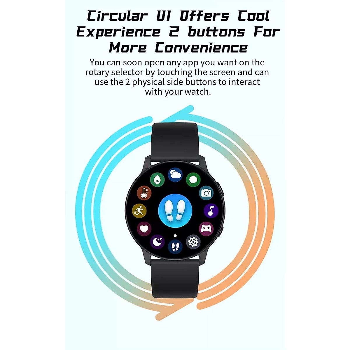 Smart Watch 2022 for Woman and Men, 1.28 ich Full Screen Touch, Activity Trackers Compatible iOS/Android, IP68 Waterproof, Black 1.28 inch VMX1 0