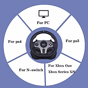 PXN V9 Gaming Steering Wheel With Pedals and Shifter 270/900° Dual-Motor Feedback Driving gaming Racing Wheel for PC,PS4,PS3,Xbox One, Xbox Series X/S,N-Switch