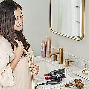 Panasonic nanoe Compact Hair Dryer for Healthy-Looking Hair, 1400W Portable Hair Dryer with Folding Handling and QuickDry Nozzle for Fast Drying – EH-NA27-K (Black/Pink)