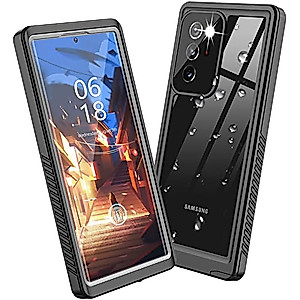 AMILIFECASES for Samsung Galaxy Note 20 Ultra Case Waterproof,with Built-in Screen Protector,Full Body Shockproof,Protective Case for Samsung Note 20 Ultra(Black/Clear)