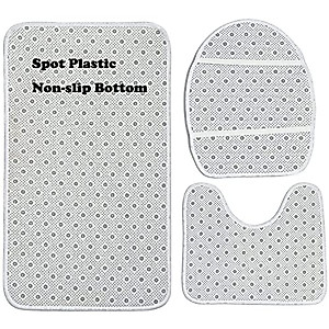 LXHG 4 Pcs Skull Pattern Shower Curtain Set with Bath Rugs and Mat, Toilet Lid Cover, 12 Hooks, Bathroom Sets with Shower Curtain and Rugs,Blue