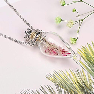 1PC Clear Tear Drop Vial Essential Oil Pendant Murano Glass Perfume Necklaces Blood vial bottle necklace for women