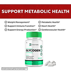 S.O Labs Restore Glycogen Control, Restore, Glycogen Control, Restore Glycogen Control Advanced Formula Support Supplement, Restore Glycogen Control Metabolic Health Pills (60 Capsules)