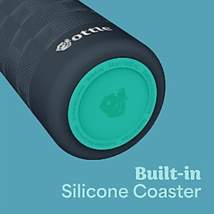 Ottle Reef Roamer Stainless Steel Water Bottle - 34 oz Insulated Flask with Leak Proof Lid, BPA free & Carry Handle - Hot & Cold Gym Water Bottle for Travel, Camping & Sports - Halftone Flow