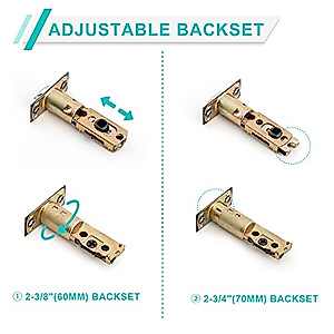 GUA OYH Double Front Door Handle Matte Black Double Door Lock Keyed Dummy Door Lock Set with Handle Lever for Front Door or Office Door (L361516-B-S118)