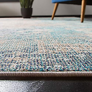 SAFAVIEH Madison Collection 10' x 14' Blue/Grey MAD440M Modern Boho Abstract Non-Shedding Living Room Bedroom Dining Home Office Area Rug