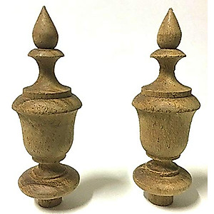 Sittikatechai 1Pc Unfinished Wooden finials for Clock Home Office Furniture Decor