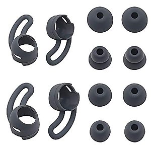 JNSA Replacement Wingtips & Eartips Set for BeatsX Beats X Headphones and urBeats3 Earphones, Soft Wing Tips 2 Size 2 Pairs & Ear Tips 4 Size 4 Pairs,Accessory Pack for urBeats 3,BeatsX,Gray 2+3