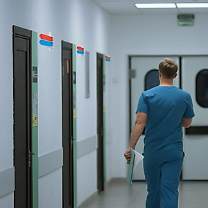 Preboun 4 Pack Exam Room Flags 7 Inch Long Medical Door Flags Primary Colors Exam Room Medical Room Status Flags for Doctors Offices Hospitals and Clinics Supplies (2 Flags)