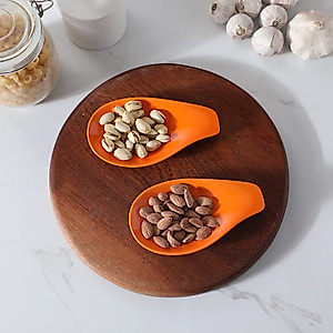 ONTUBE Ceramic Spoon Rests for Buffet Table Set of 5, Porcelain Sauce Dish Resting Cooking Spoons Holder for Home and Kitchen, 6.5 Inch MixColor