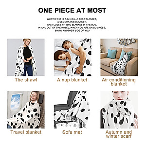 merahans Women's Dalmatian Print Scarf Pashmina Shawls and Wraps Comfortable Long Scarf Winter Warm Scarves