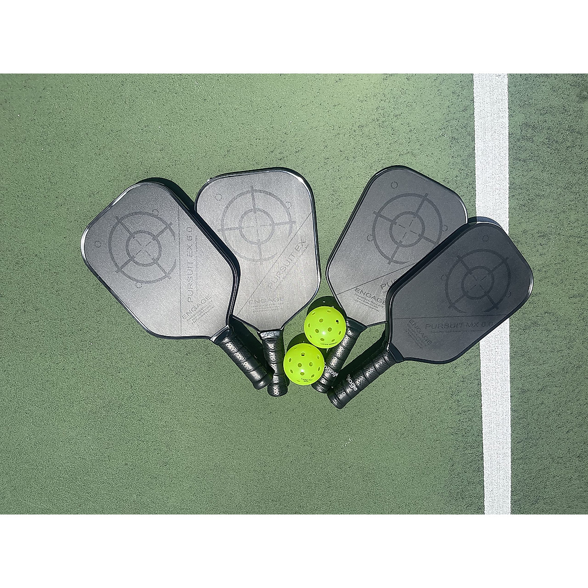Engage Pursuit MX Graphite Pickleball Paddle – Rough Texture for Long Lasting Spin – Responsive Core for Control and Feel – Standard Grip, Standard Weight (7.9-8.3 oz) - USAP Approved