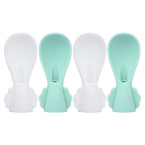 Leak-Proof Silicone Food Pouch Squeeze Spoon - No-Spill, Easy Attach Silicone Tops for Infants, 4-Pack