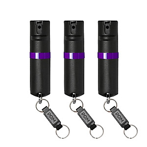 POM Pepper Spray Flip Top Keychain - Maximum Strength OC Spray Self Defenes - 25 Bursts, 10ft Range - Accurate Stream Pattern