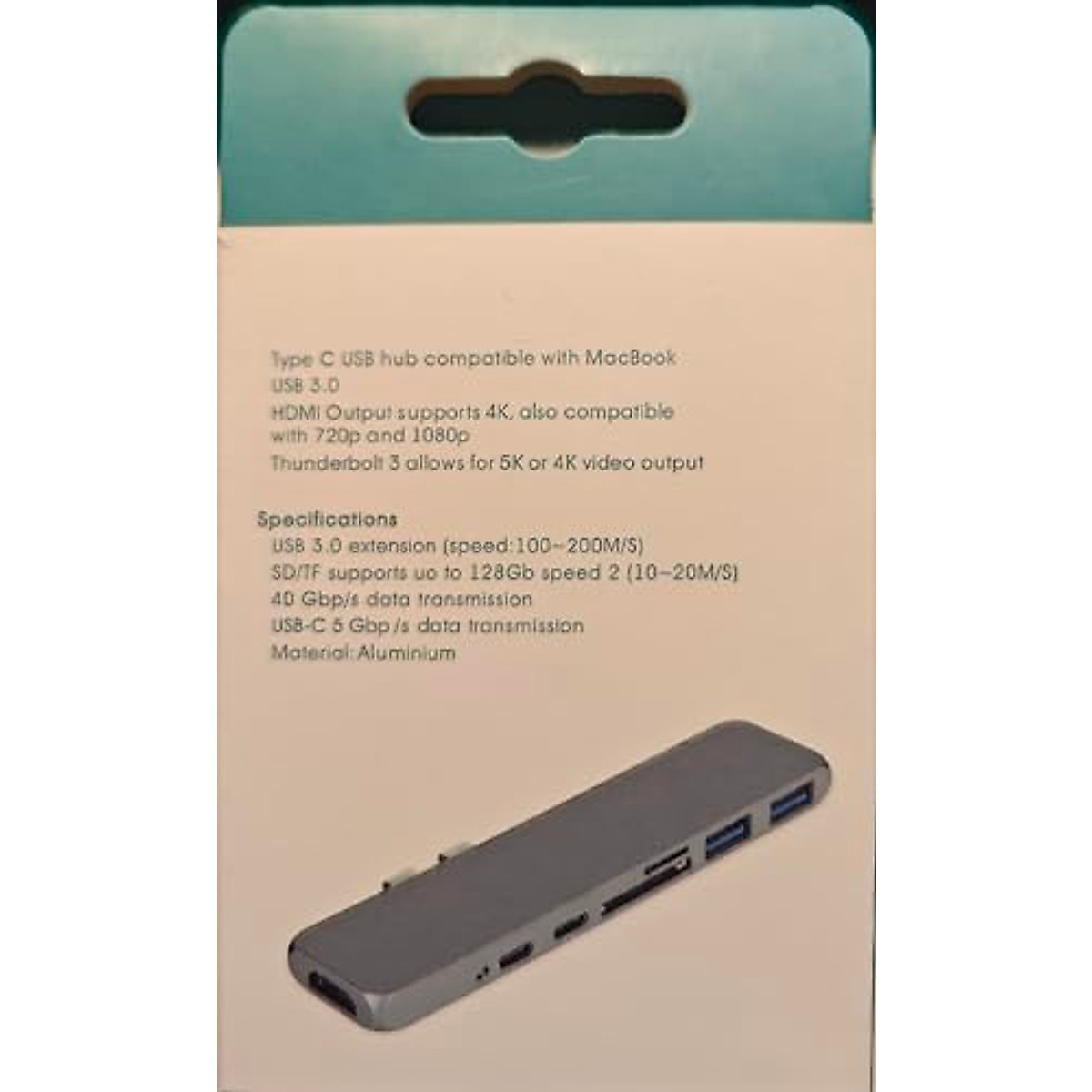 7-in-1 Dual Type-C Hub Multiport Card Reader Adapter HDMI for MacBook Pro