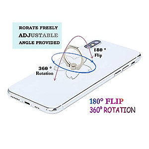 lenoup Transparent Oriental Cherry Cell Phone Ring Holder Kickstand,360 Rotation Clear Cherry Blossom Cell Phone Finger Ring Grip Stand for Phones,Pad