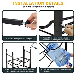 Semoprus 5 Gallon Water Bottle Holder for 10 Bottles, 5 Tiers Heavy-Duty Water Cooler Jug Rack with Reinforcement Frame for Home, Office, Restaurant