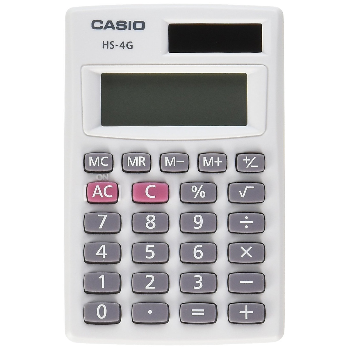 Casio HS-4G Handheld Solar Calculator, Small