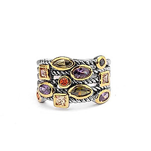 UNY JEWEL Ring Beautiful Multi CZ Twisted Cable Wire Designer Fashion Brand Vintage Love Antique Womens Jewelry (7)