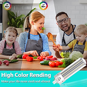 Aluxcia GX24QG24Q LED 4-Pin Base Light Bulb 22W (42W CFLCompact Fluorescent Lamp Equivalent) GX24 LED PL-C Recessed Lamp, RemoveBypass The Ballast, 6000K, 2-Pack, 22 Watts, 2 Pack, Daylight