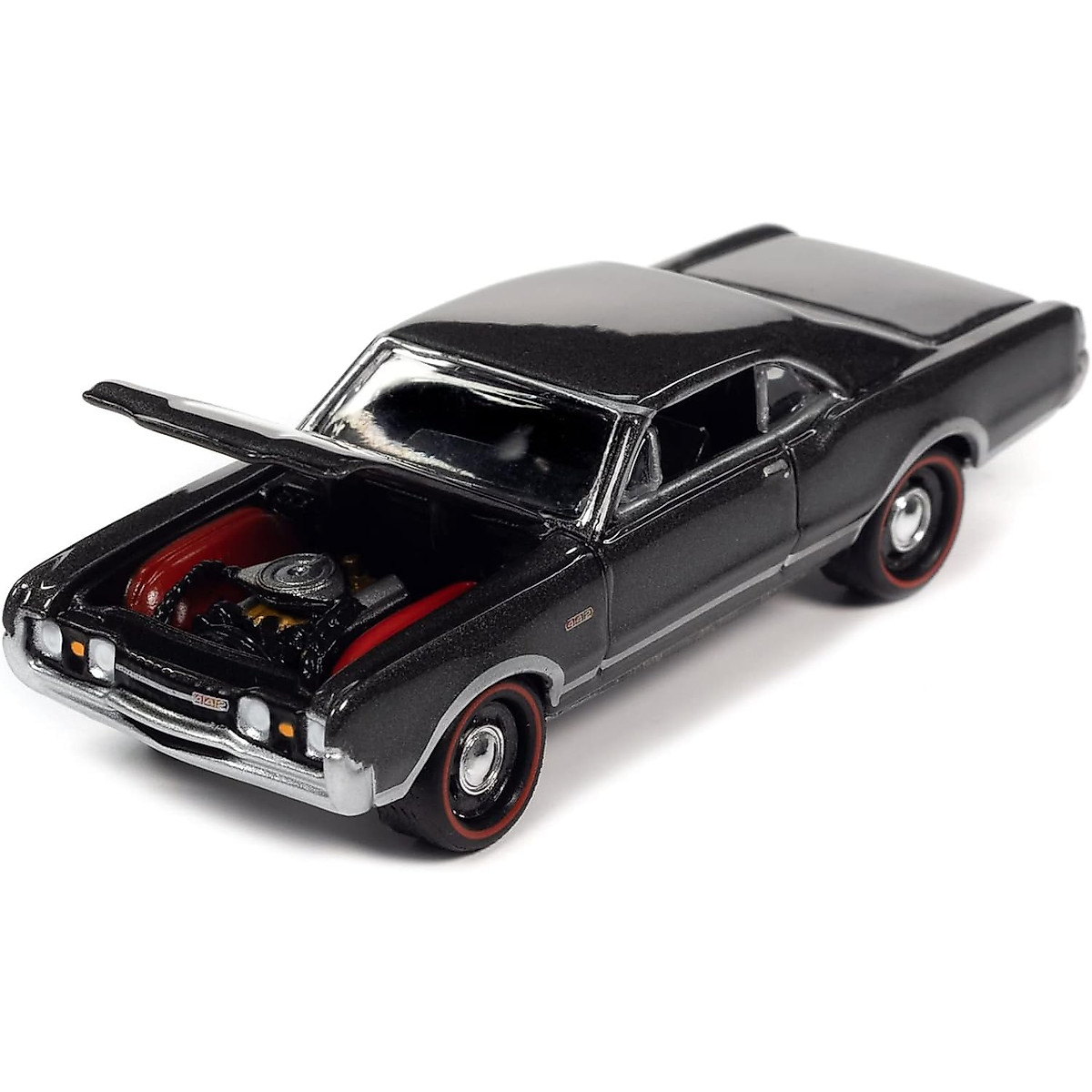 1967 442 W-30 Antique Pewter Gray Metallic MCACN Limited Edition to 4164 Pieces Worldwide Muscle Cars USA Series 1/64 Diecast Model Car by Johnny Lightning JLMC031-JLSP289B