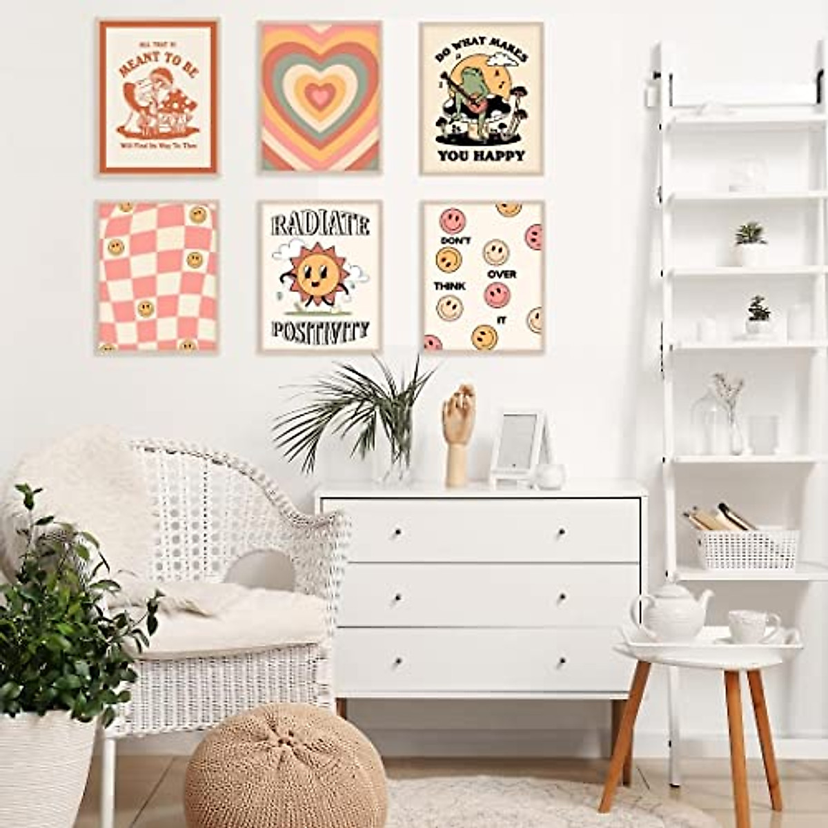 Jake Meets Kate Preppy Room Decor Aesthetic, Retro posters, Wall Decor for Teen girls bedroom, Inspirational Prints, Positive Quotes, Apartment, Dorm, Indie that girl, Unframed, Pack of 6, 8x10 Inches