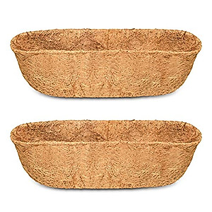 Vumdua 24" Trough Coco Fiber Replacement Liner, 2pcs Coco Liners for Planters, Natural Coconut Coir Planter, Garden Flower Vegetables Pot for Window Flower Box