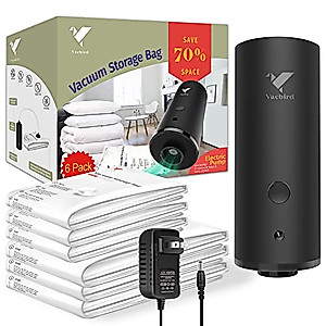 Travel Vacuum Storage Bags with Electric Pump, Medium Small Space Saver Bags for Travel and Home Use