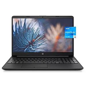 HP 2023 15.6" HD Laptop, Thin and Light, Intel Pentium Silver N5030(4 Cores, Up to 3.1GHz), 4GB RAM, 128GB SSD, Fullsize Keyboard, Webcam, USB-A&C, WiFi 5, Win 11, w/GM Accessories