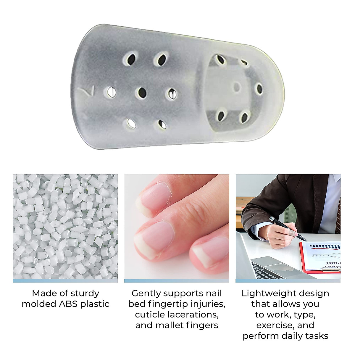 STAX Finger Splint Kits - Hand Injury Support Splints, For Mallet Finger and Nail Bed Fingertip Injuries, Durable ABS Plastic Splinting, 8 Assorted Size Options, Clear, by BraceOn