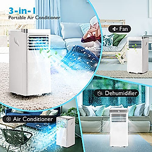 Breezestival 10,000 BTU Portable Air Conditioner, 3-in-1 Multifunctional AC Unit With Dehumidifier Fan and 24H Timer Mobile Air Conditioner Remote Control for 268 sq. ft (Window Venting Kit Included)