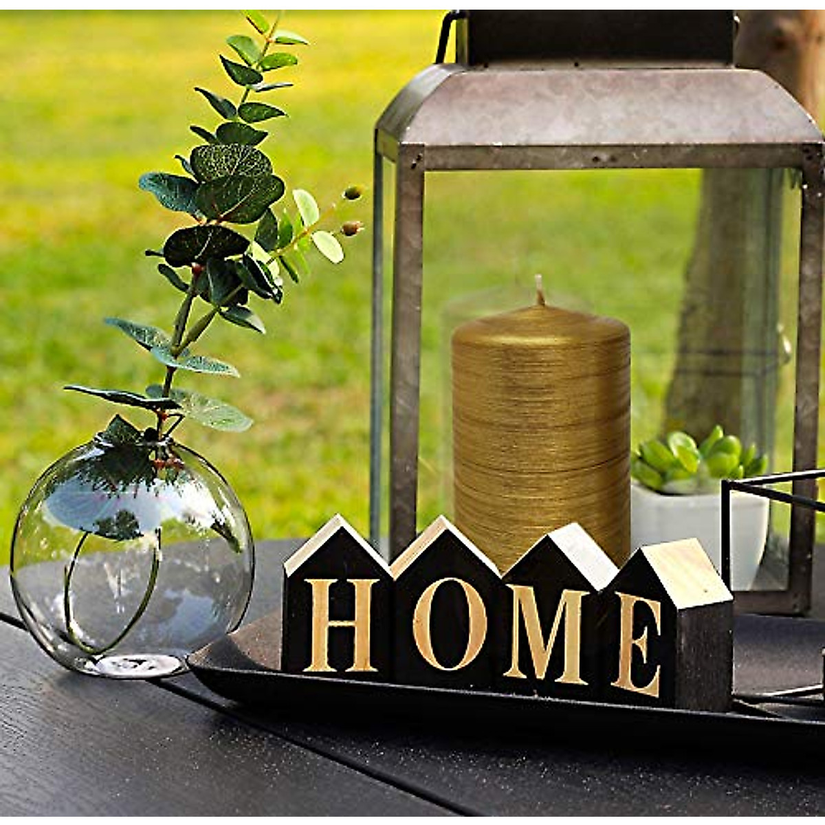 Hyoola Brushed Metallic Pillar Candles - 6 Pack - Gold Pillar Candles - European Made Decorative Pillar Candles - 2.75 Inch x 5 Inch