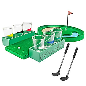 Fairly Odd Novelties Miniature Golf Drinking Game Set, Standard, Green, 1.75oz Glasses – Ultimate Tabletop Fun for Golf Enthusiasts & Party Lovers!